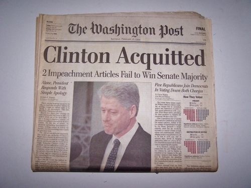 Clinton Acquitted: 2 Impeachment Articles Fail to Win Senate Majority ...